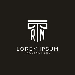 Initial letter rm logo monogram feminine style Vector Image