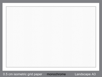 Isometric grid paper a3 portrait Royalty Free Vector Image