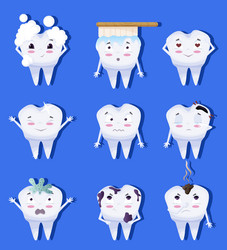 Teeth cartoon characters Royalty Free Vector Image