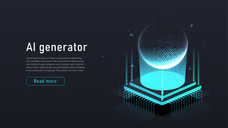 Ai cpu banner concept Royalty Free Vector Image