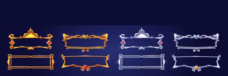 Medieval game frame ui metal fantasy border Vector Image