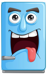 Animated fridge with a playful mischievous Vector Image