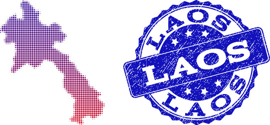 Halftone gradient map of thuringia state Vector Image