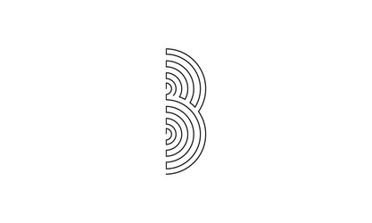 Letter b line art minimalist monogram unique logo Vector Image