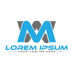 Modern mw letter logo design Royalty Free Vector Image