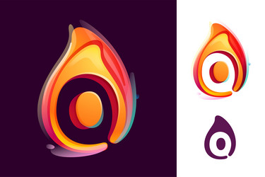 2 logo number two in fire flame negative space 3d Vector Image