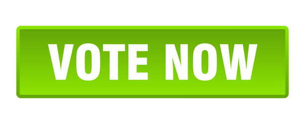 Vote now sign rounded green sticker Royalty Free Vector