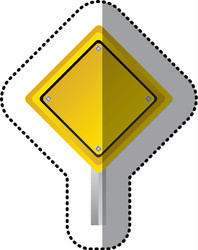 Sticker yellow diamond traffic sign Royalty Free Vector
