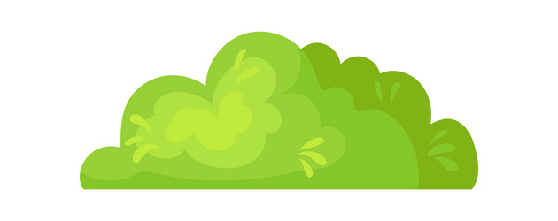 Cute green bush grass in cartoon style Royalty Free Vector