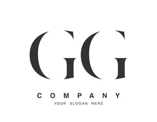 Ge logo design initial letter g and e serif font Vector Image