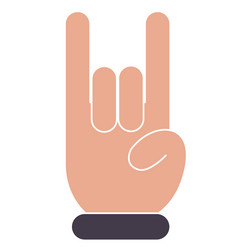 Rock fingers hand silhouette high quality Vector Image