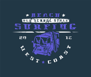 Surfing hawaii summer estd 1978 logo design Vector Image