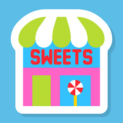 Candy shop sticker isolated flat stye icon Vector Image