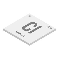 Chlorine cl periodic table element Royalty Free Vector Image