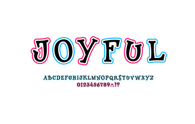 Joyful alphabet kids font made cartoon style Vector Image