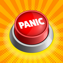 Do not panic red button Royalty Free Vector Image