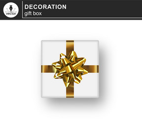 Gift box top view isolated template Royalty Free Vector