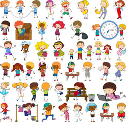People characters collection cartoon set Vector Image