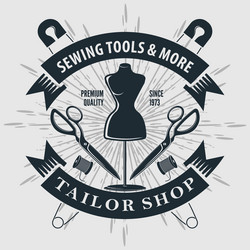 Tailor shop poster banner template Royalty Free Vector Image