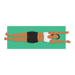 Woman doing pawanmuktasana wind release pose Vector Image