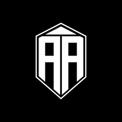 Aa logo monogram with emblem shield style design Vector Image