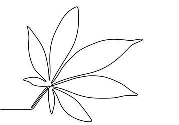 Cannabis leaf continuous one single line drawing Vector Image