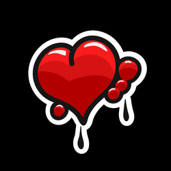 Bleeding heart icon urban graffiti emoticon Vector Image