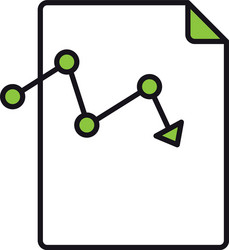 Graphic bar chart with descending arrow line Vector Image