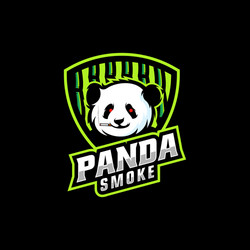 Panda shield logo design Royalty Free Vector Image