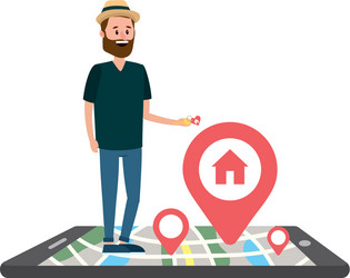 Real estate man cartoon Royalty Free Vector Image