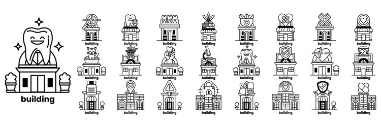 Smiling Buildings with Teeth Royalty Free Vector Image
