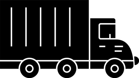 Semi truck black concept icon Royalty Free Vector Image