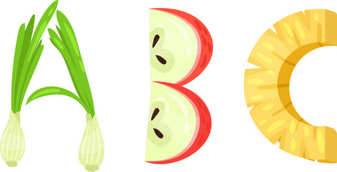 Veggie english festival word with alphabet letters