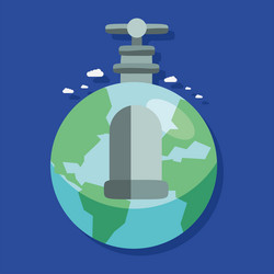 Earth planet and faucet Royalty Free Vector Image