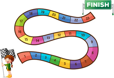 Simple board game template for children Royalty Free Vector