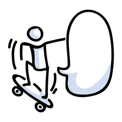 Hand drawn stick figure rider on skateboard Vector Image