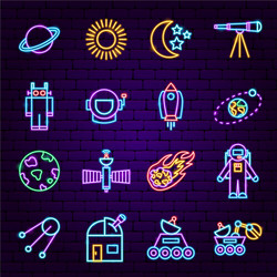 Space neon concept Royalty Free Vector Image - VectorStock