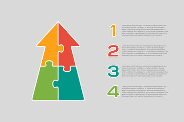 Diagram infographic 4 steps arrow down puzzle Vector Image