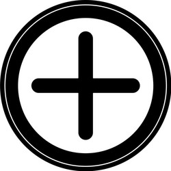 Plus icon in circle black dotted silhouette Vector Image