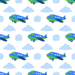 Seamless aircraft pattern Royalty Free Vector Image