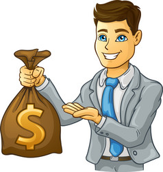 Cartoon man holding a sign Royalty Free Vector Image