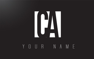 Ca letter design logo with black and white colors Vector Image