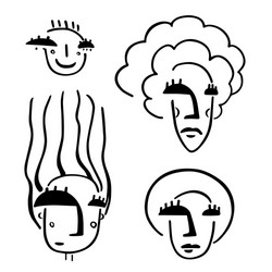 Funny face cartoon Royalty Free Vector Image - VectorStock