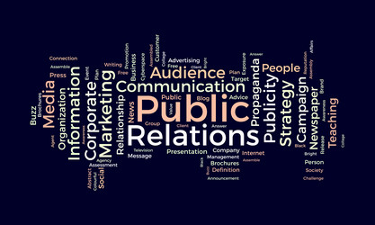 Word cloud background concept for public Vector Image
