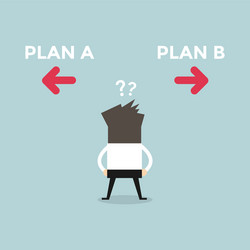 Thinking and choosing between different choices Vector Image