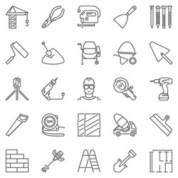 Construction black icons set Royalty Free Vector Image