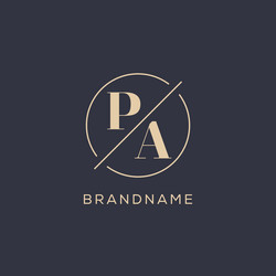 Pa initial wedding monogram logo Royalty Free Vector Image