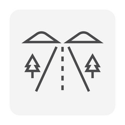 Curvy road ahead icon thin line road ahead Vector Image