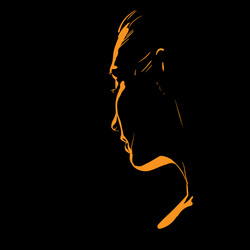 Woman face silhouette in contrast backlight Vector Image