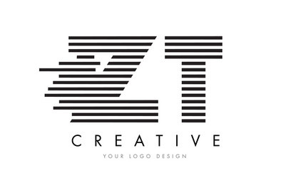 Creative gold letters zt z t logo with leading Vector Image